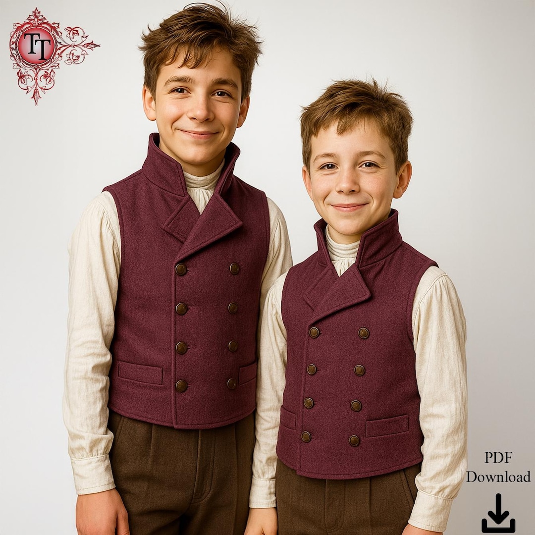 Boys Vest Sewing Pattern, Boys Size, 24 - 34 Inch Chest Size, Wedding ...