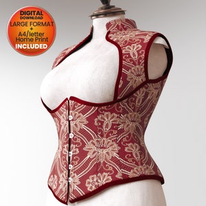 Steampunk Corset Sewing Pattern High Back Medium 26 28 30" Waists ...