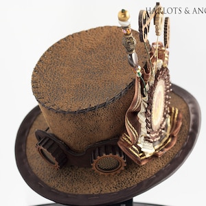 Steampunk Easy Pattern for Mini Top Hat, in Leather or Fabric ...