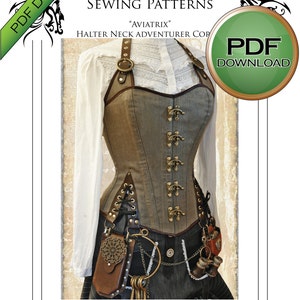 PDF Instant Download Corset Sewing Pattern. Steampunk, Gothic, Larp ...