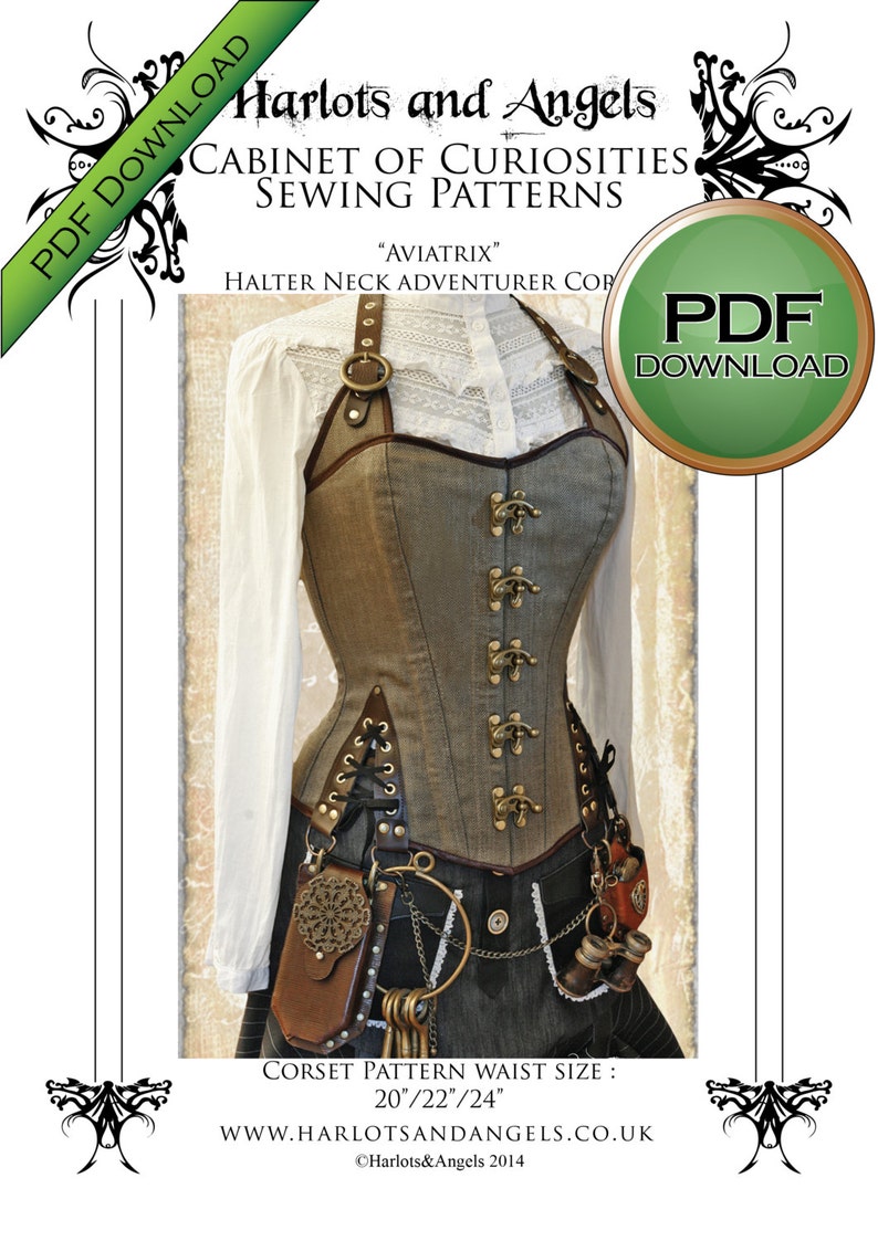 PDF Instant Download Corset Sewing Pattern. Steampunk Gothic - Etsy