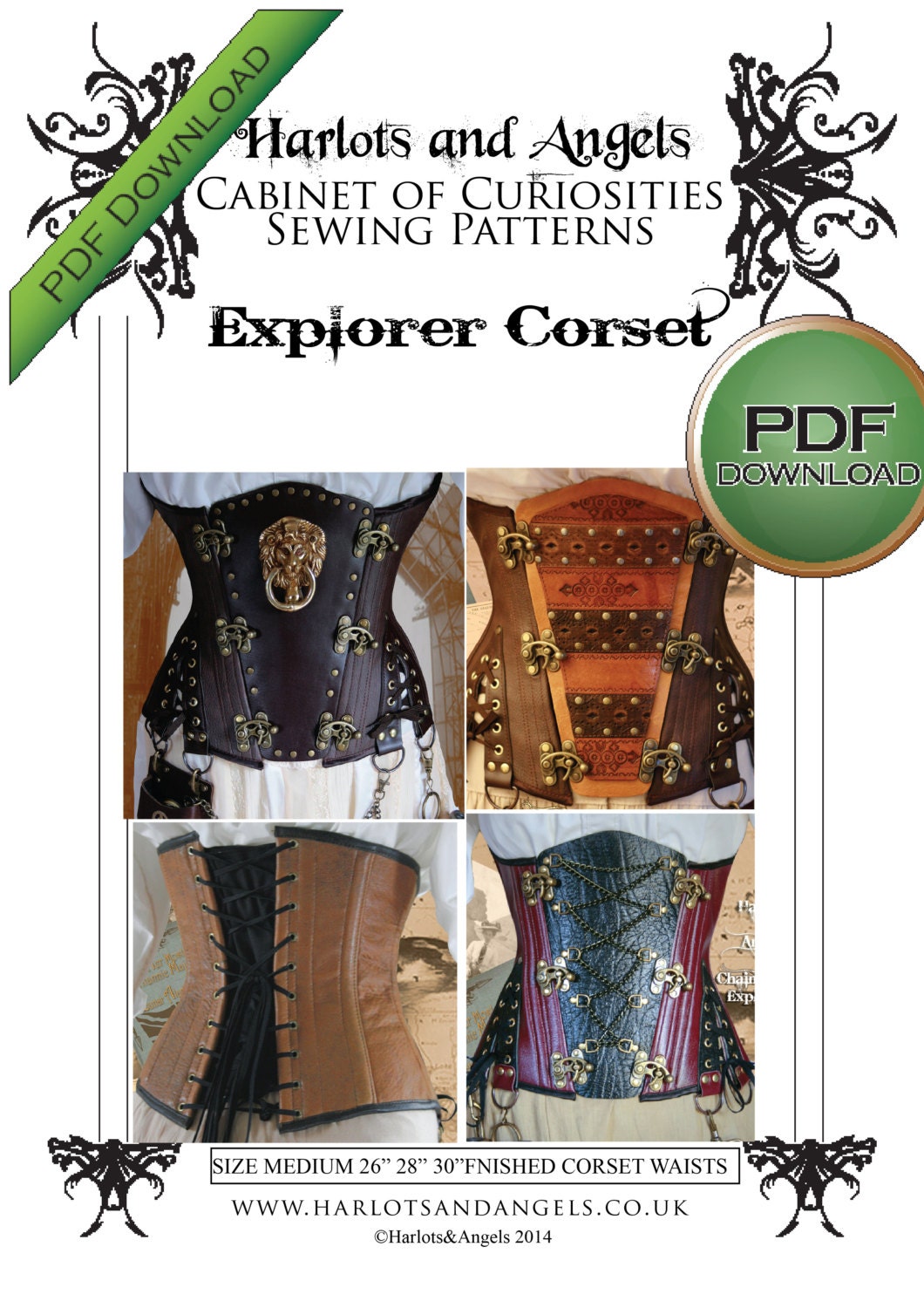 Corset Sewing Pattern in Medium for Steampunk Cosplay Outfits - Digital ...