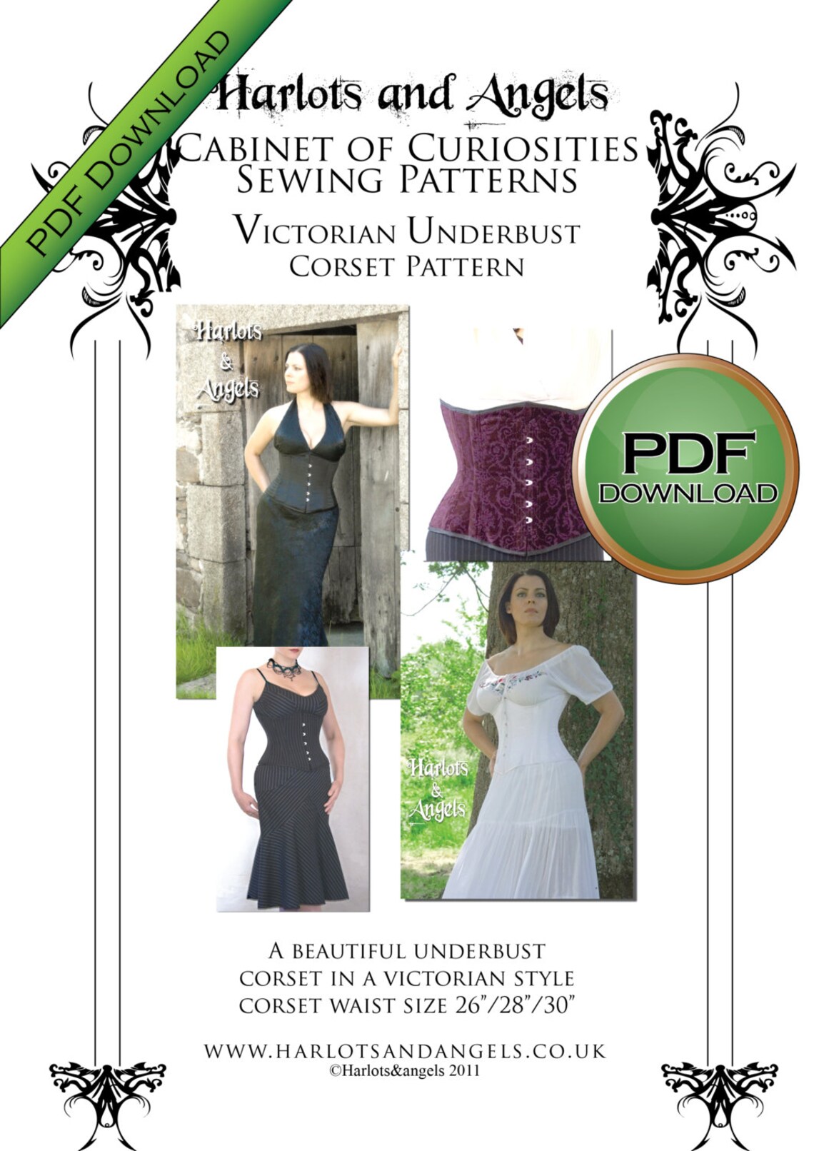 Sewing Pattern Victorian Under Bust Corset Pattern Instant | Etsy