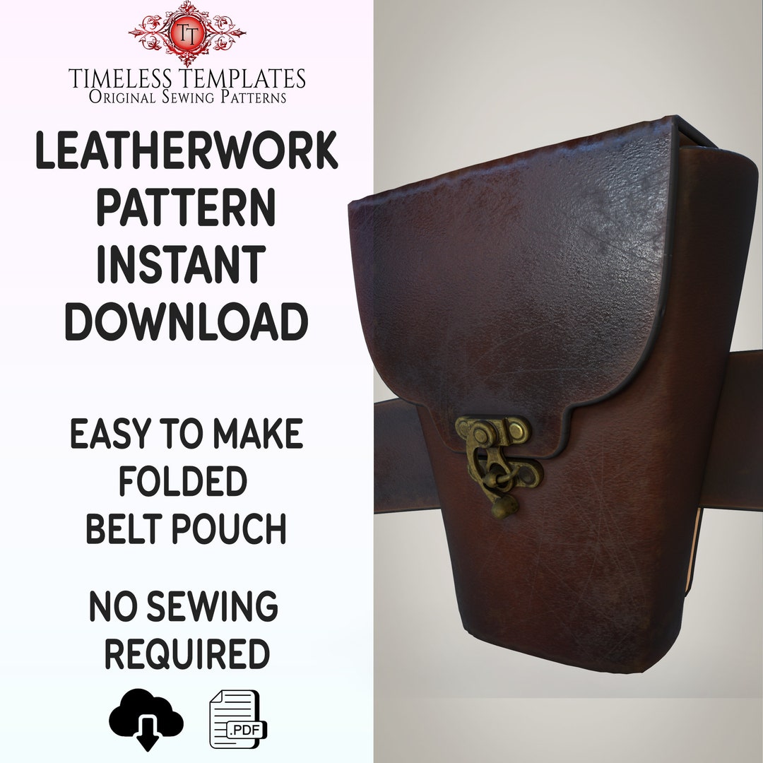 Steampunk Leather Work Craft Pattern, Ammo Pouch, for DIY Leather ...
