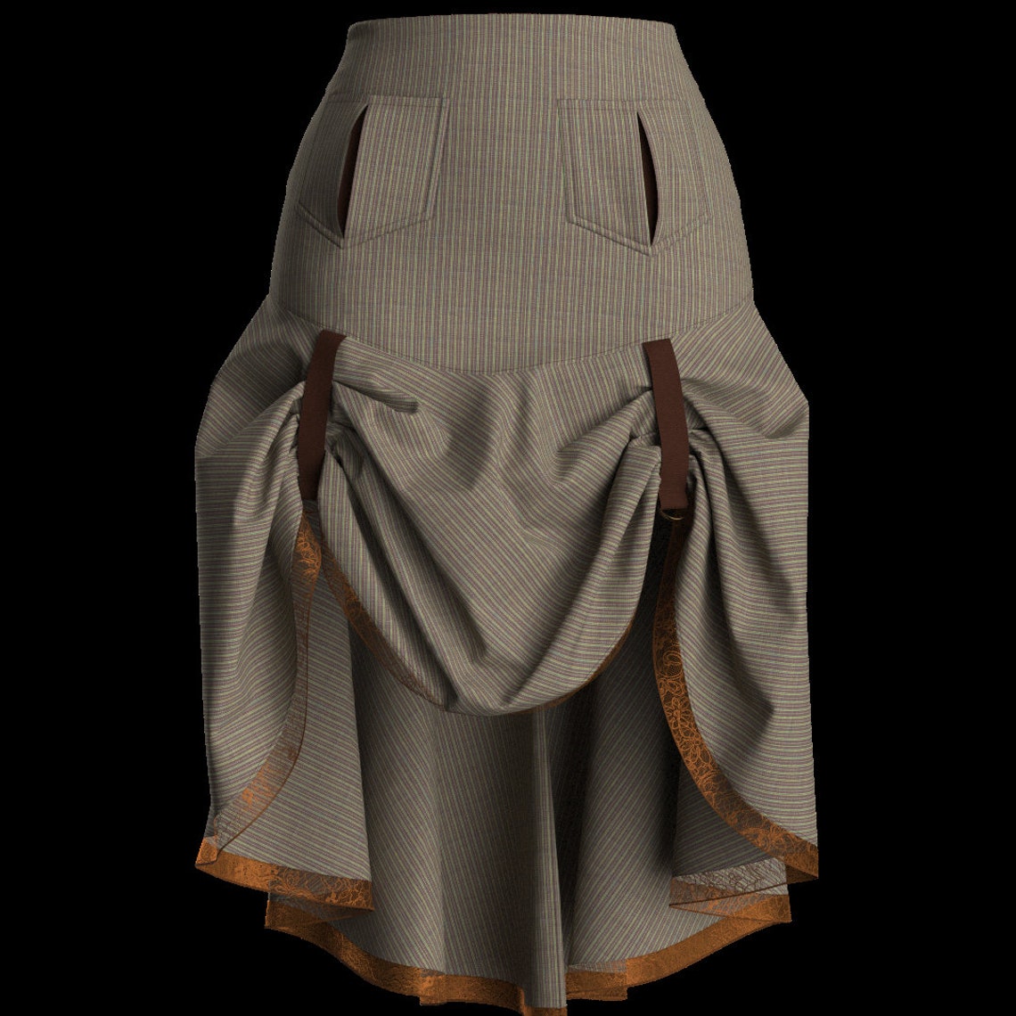 Schnittmuster Rock, Steampunk Pattern, PDF Pattern, Western, Cosplay ...