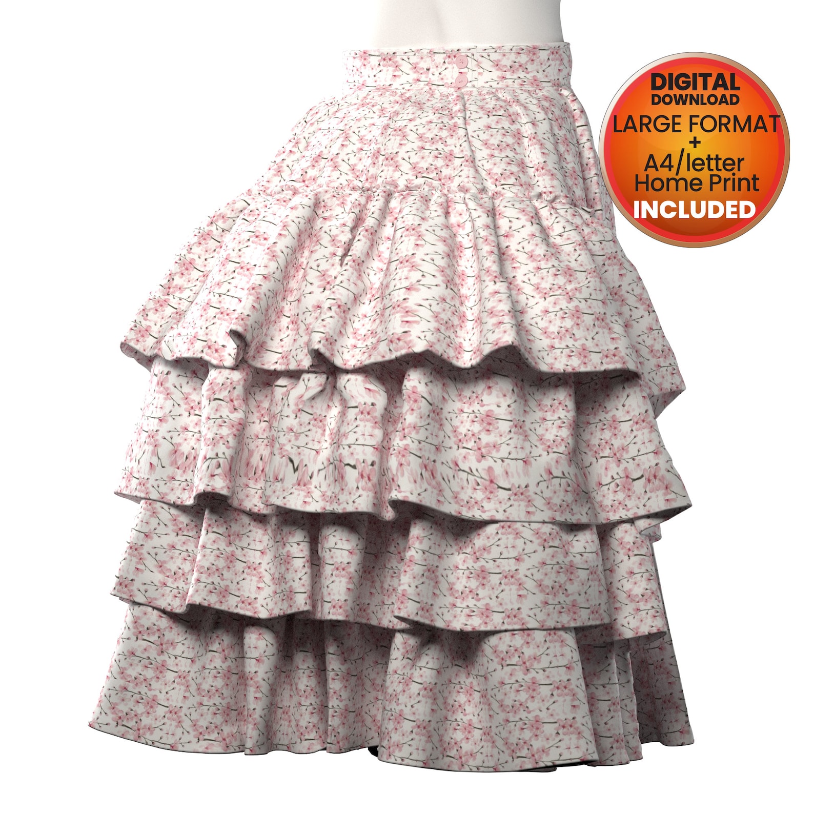 Bustle Skirt Sewing Pattern PDF Download Victorian - Etsy