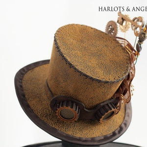 Steampunk Easy Pattern for Mini Top Hat, in Leather or Fabric ...
