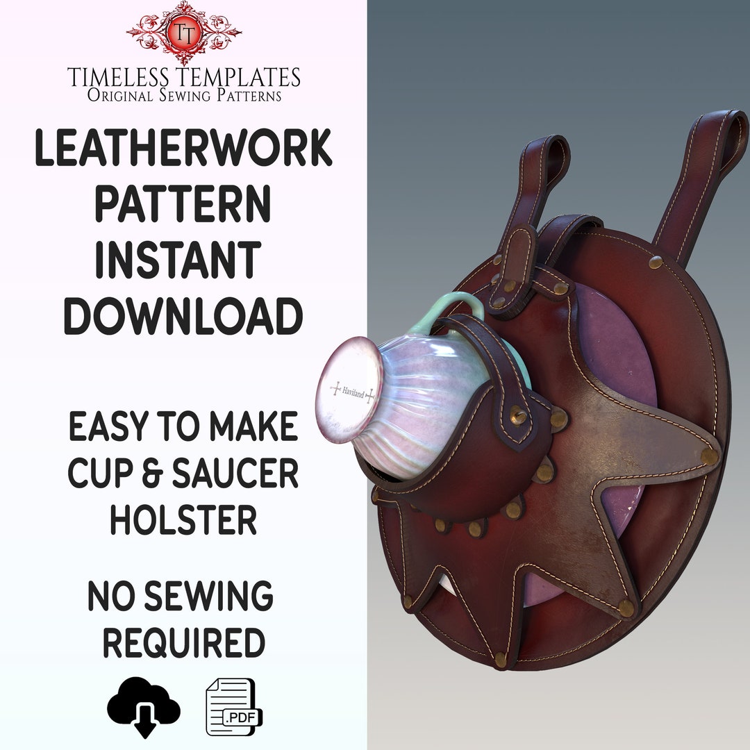 Teacup Holster Leather and Laser Cutting PDF Digital Download Pattern ...