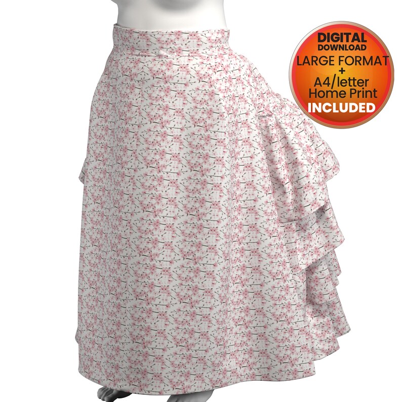 Bustle Skirt Sewing Pattern PDF Download Victorian - Etsy