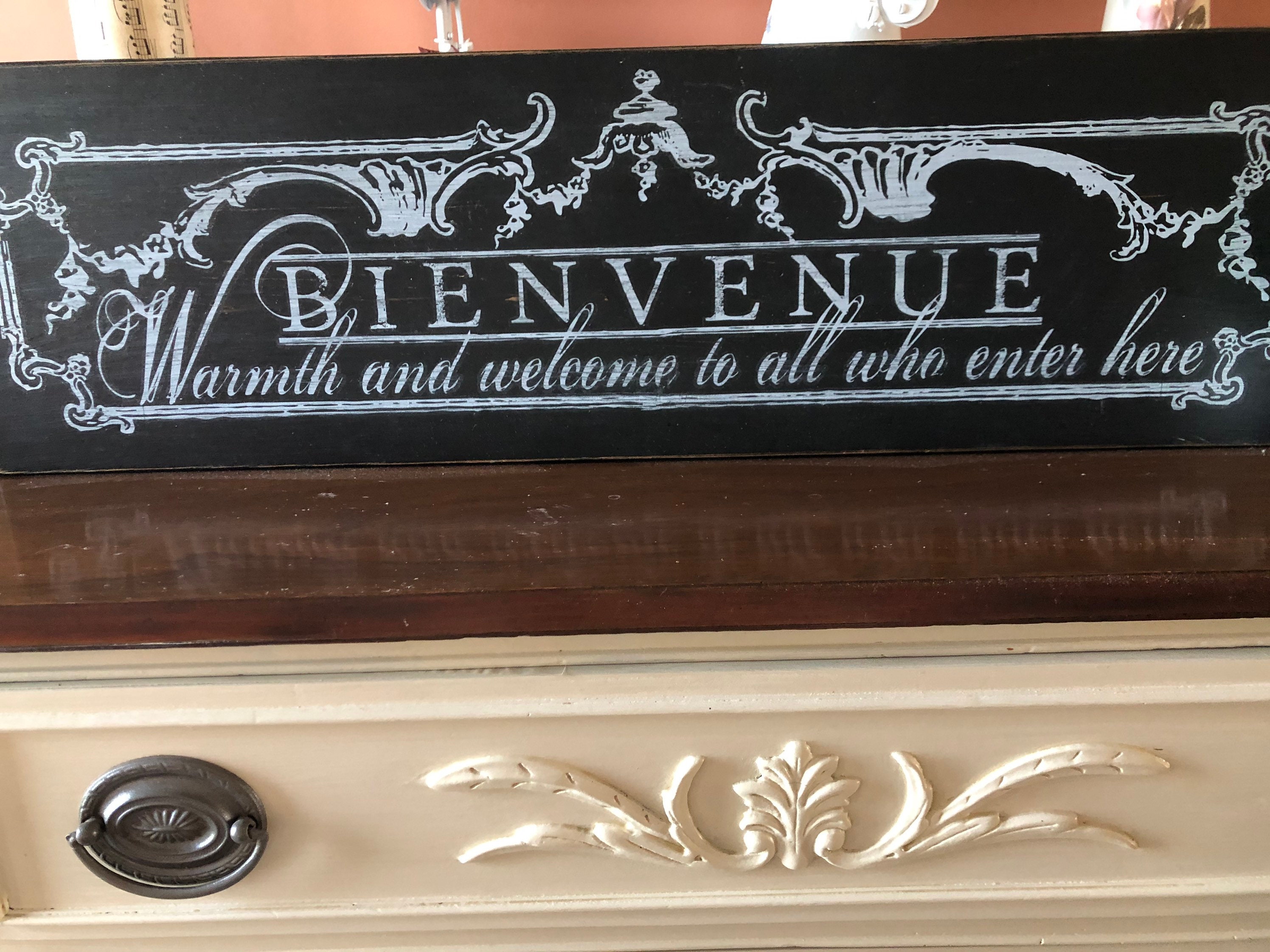 Bienvenue Welcome Sign - Etsy