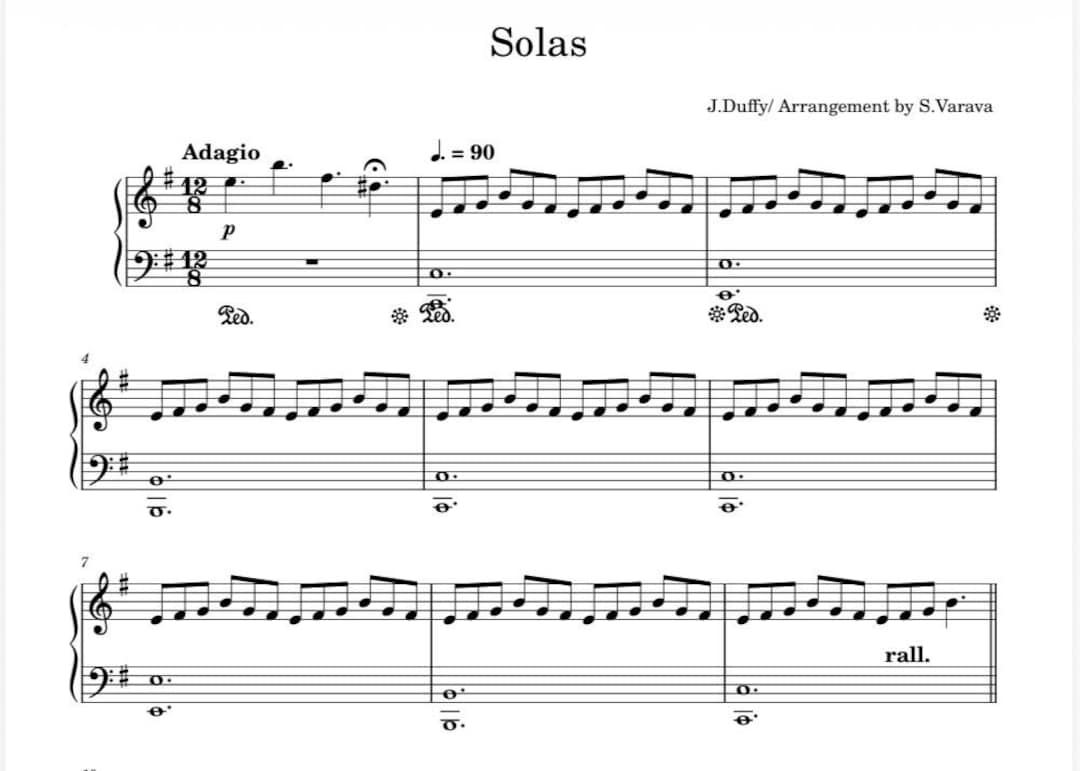 Solas-j.duffy-piano Sheet Music PDF+ MP3+ MIDI/ Original Arrangement ...