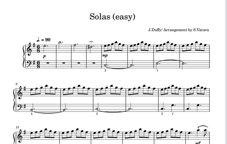 Solas for Piano - Etsy
