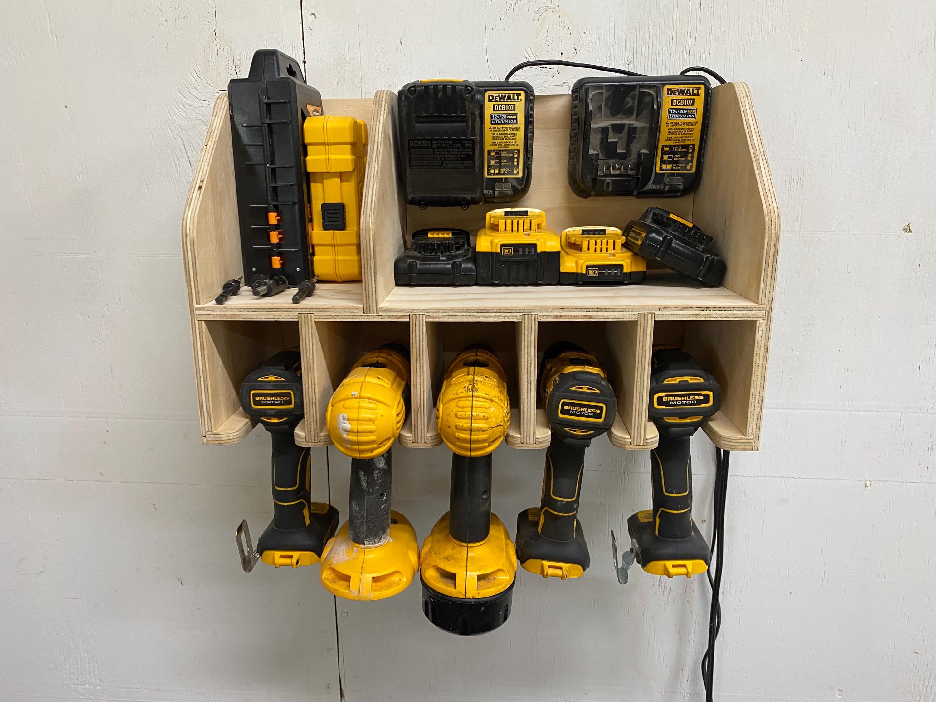 5 Slot Cordless Drill Organizer: Garage Tool Storage Rack - Etsy