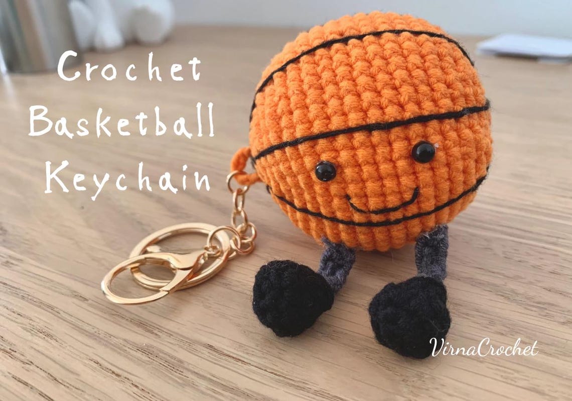 Handmade Crochet Basketball Keychain –amigurumi Plush Toy,crochet Mini ...