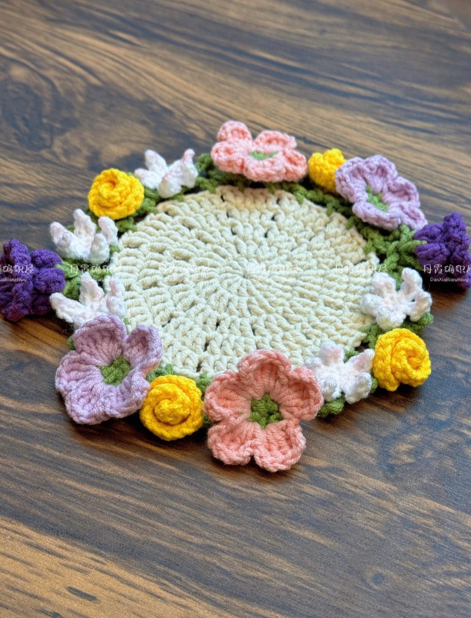 Crochet Floral Coaster: Handmade Cottagecore Table Decor - Etsy