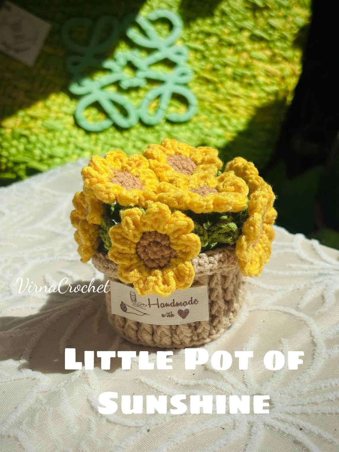 Crochet Flower Coaster, Handmade Round Flower Cup Holder, Crochet ...