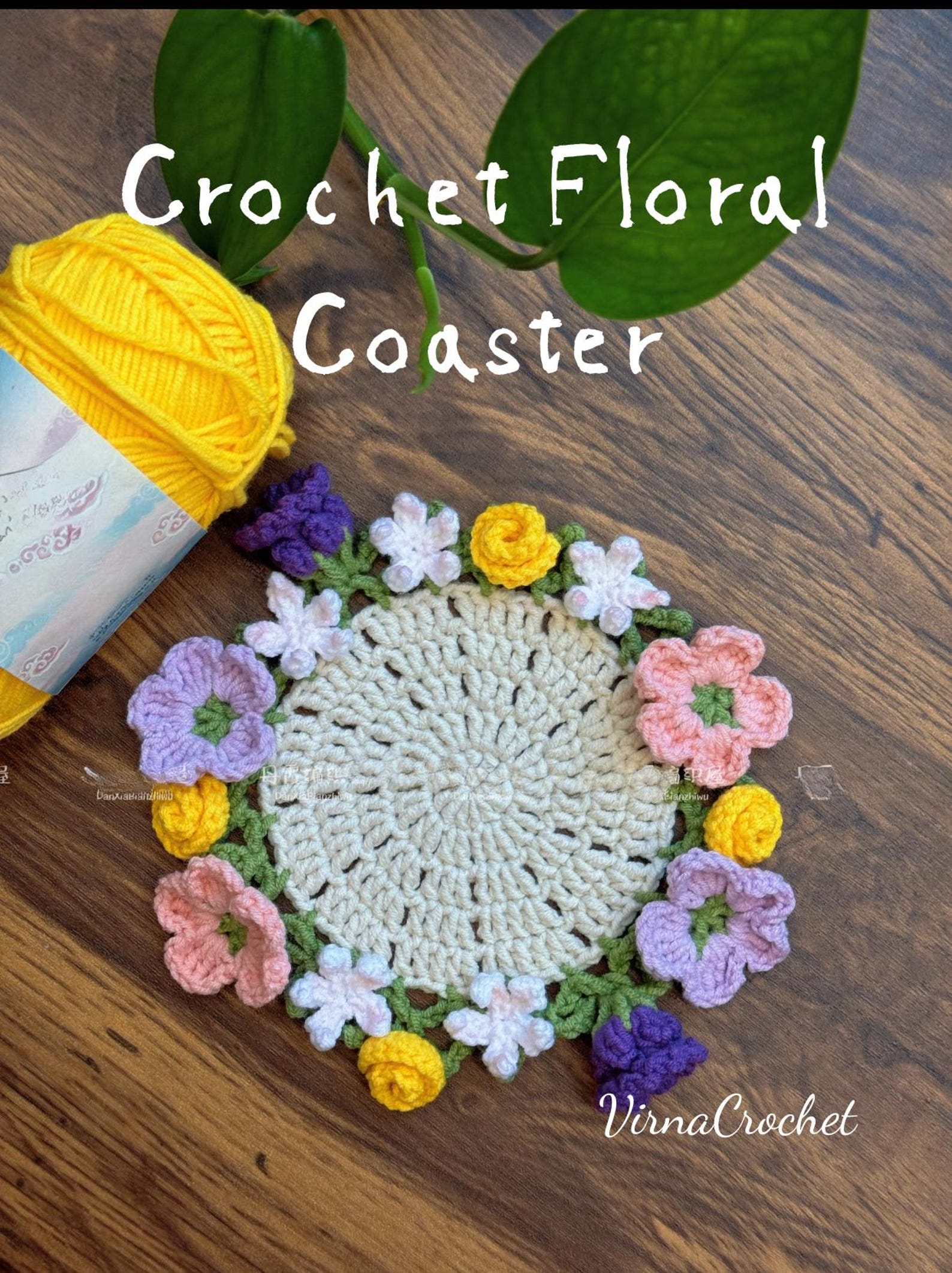 Crochet Floral Coaster: Handmade Cottagecore Table Decor - Etsy