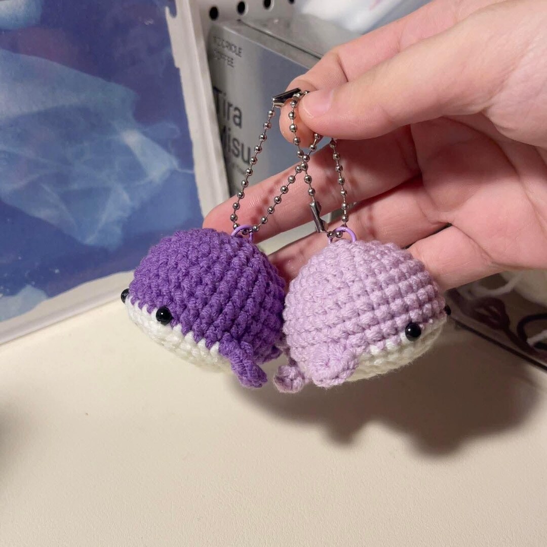 Buy2get1 Mini Whale Keychain Crochet – Cute Amigurumi Whale Bag Charm ...