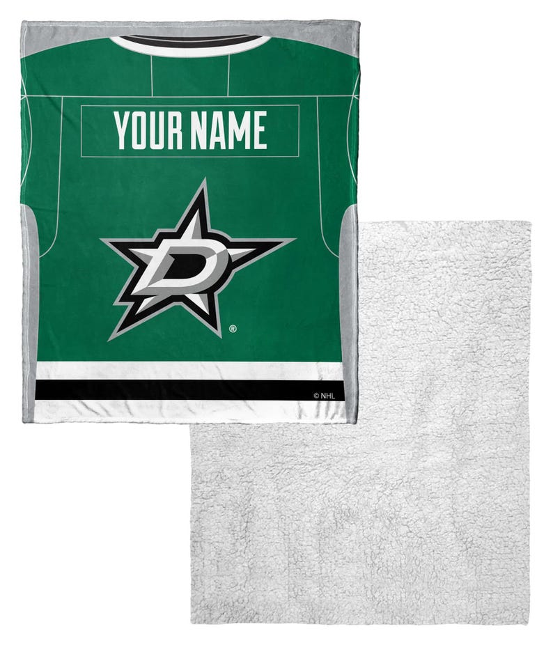 Personalized Dallas Stars Jersey Style Sherpa Blanket: NHL Fan Gift - Etsy
