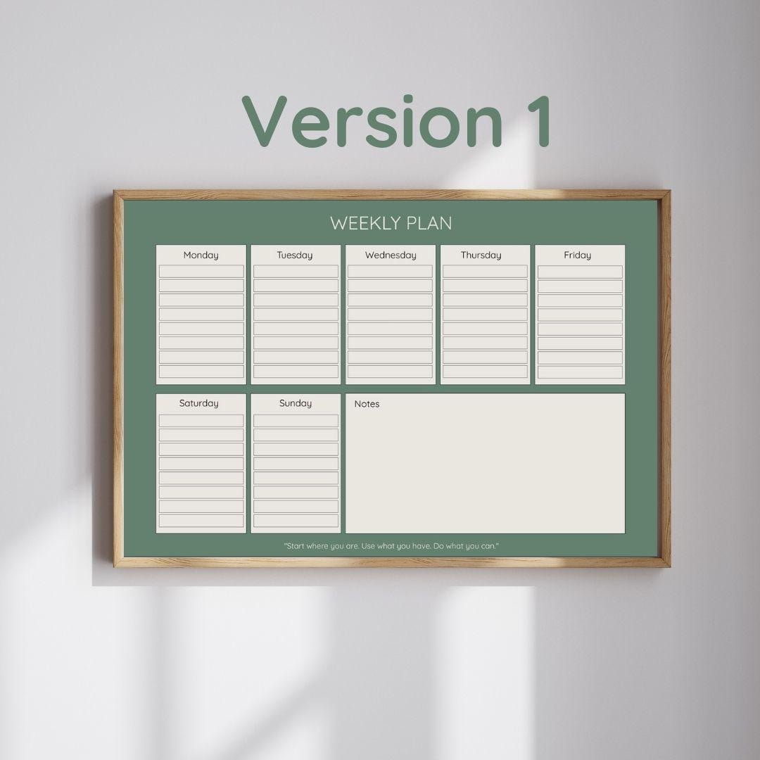 Printable Weekly Wall Planner - Big Weekly Planner for Wall - Weekly ...