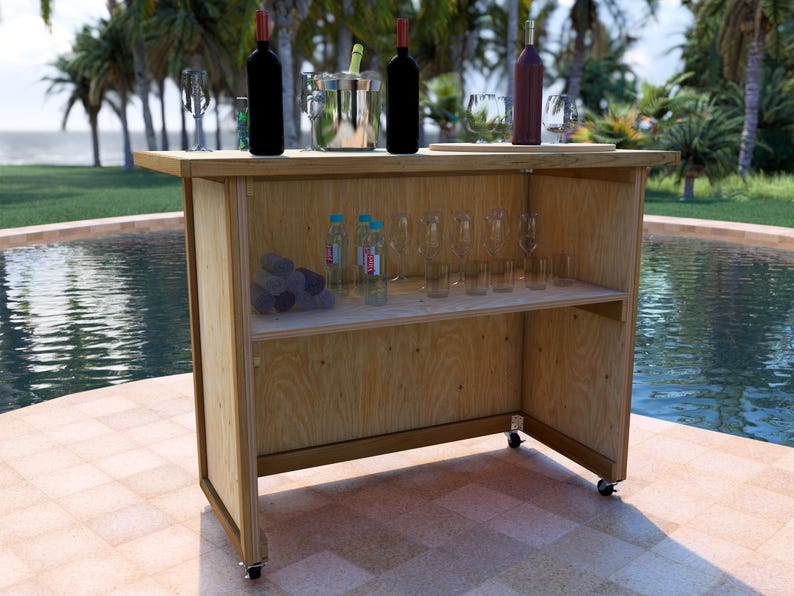 DIY PDF Folding Bar, Collapsible Bar, Portable Bar, Foldable Bar Plan ...