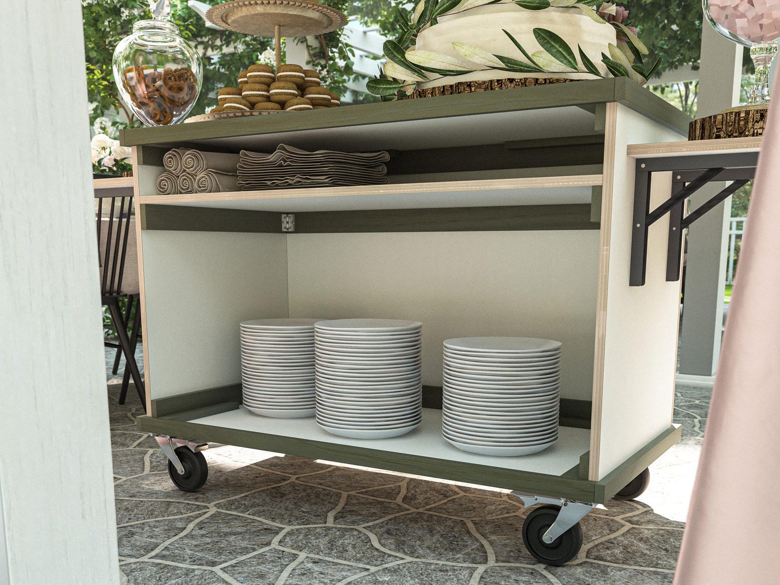 DIY PDF Folding Cart Plans, Wedding Cart, Collapsible Service Cart ...