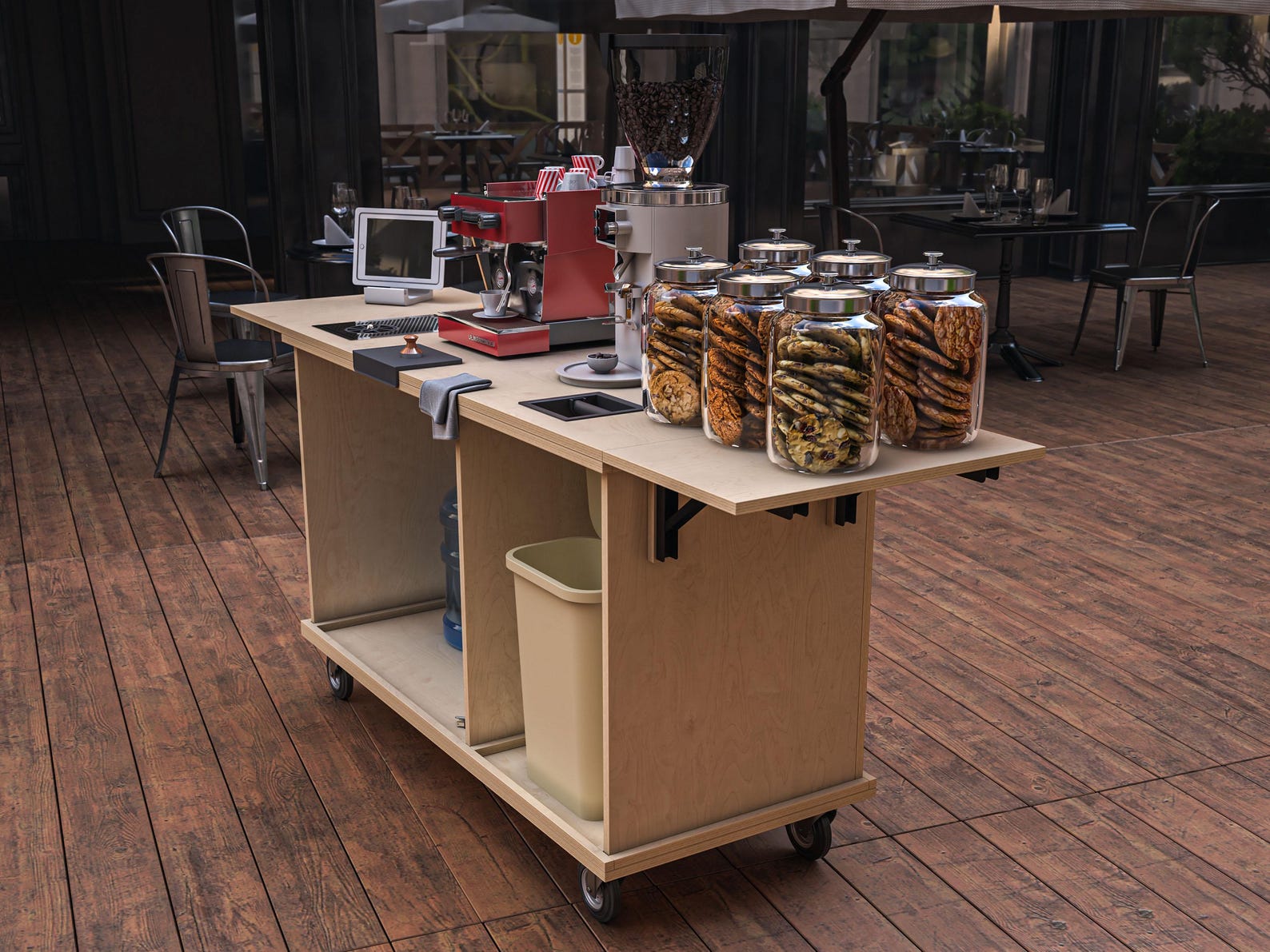 DIY PDF Collapsible Coffee Cart Plans – Imperial(in) & Metric(mm ...
