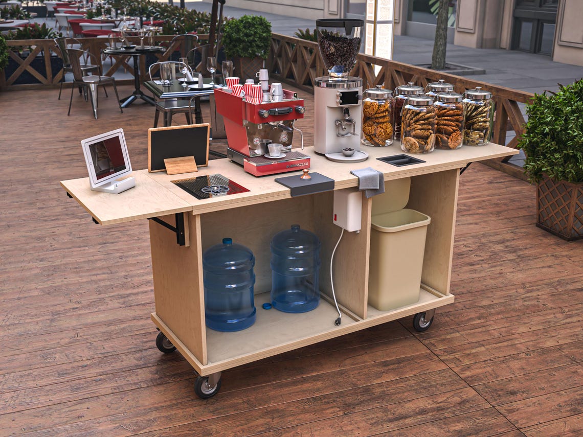 DIY PDF Collapsible Coffee Cart Plans – Imperial(in) & Metric(mm ...