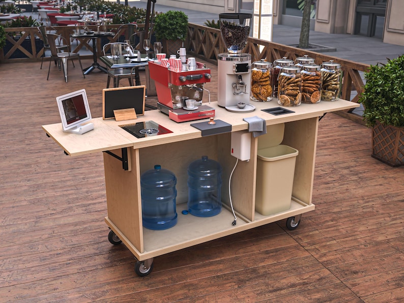 DIY PDF Collapsible Coffee Cart Plans – Imperial(in) & Metric(mm ...
