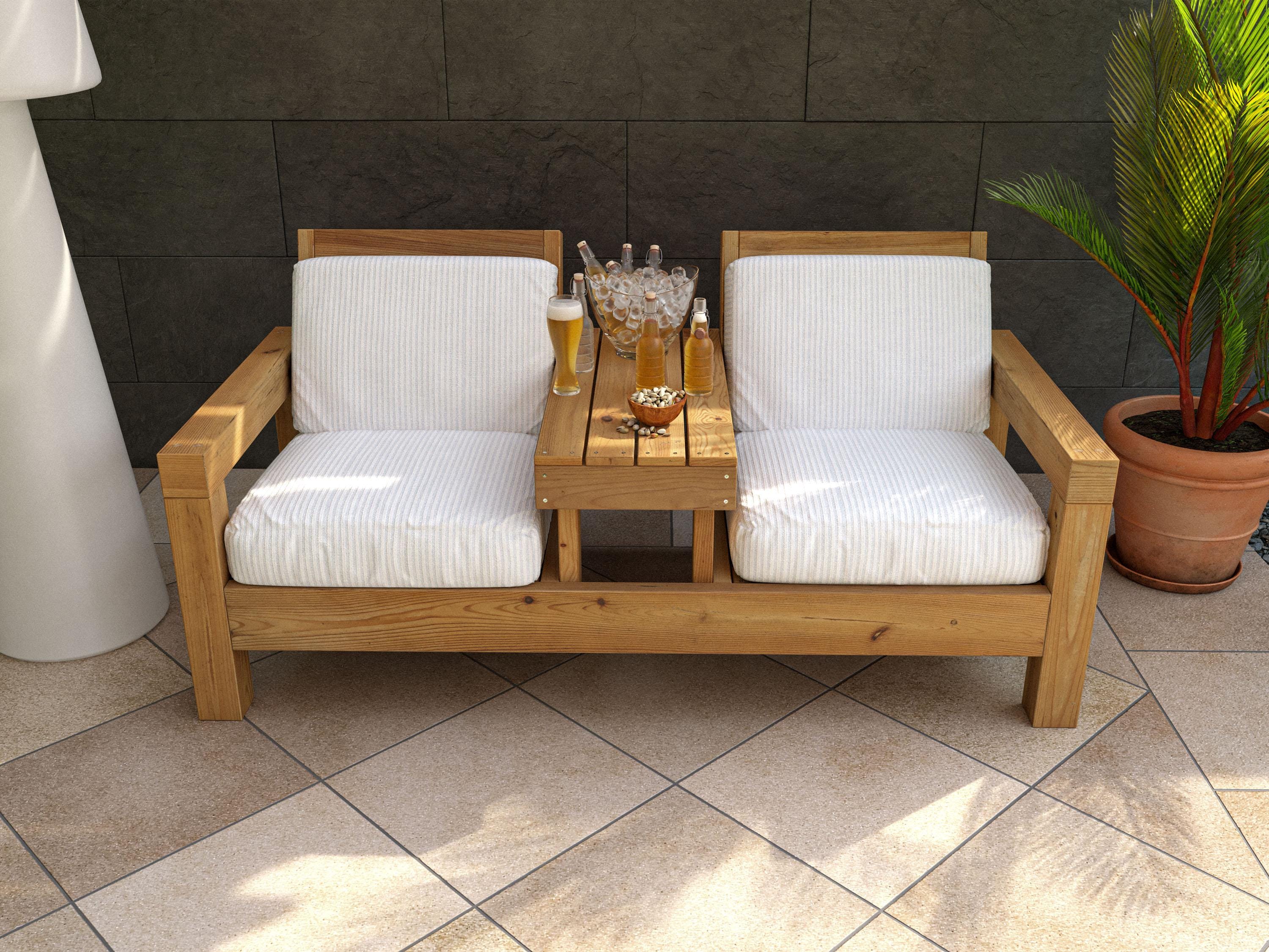 DIY PDF Outdoor Double Chair Bench Plans - Etsy