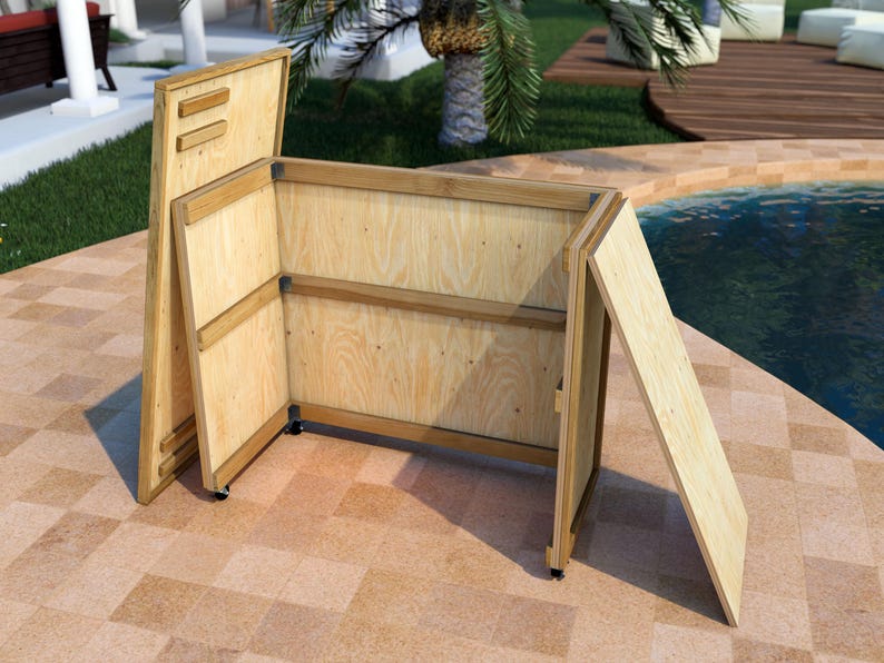 DIY PDF Folding Bar, Collapsible Bar, Portable Bar, Foldable Bar Plan ...