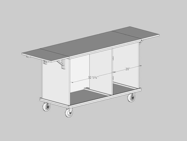 DIY PDF Collapsible Coffee Cart Plans – Imperial(in) & Metric(mm ...