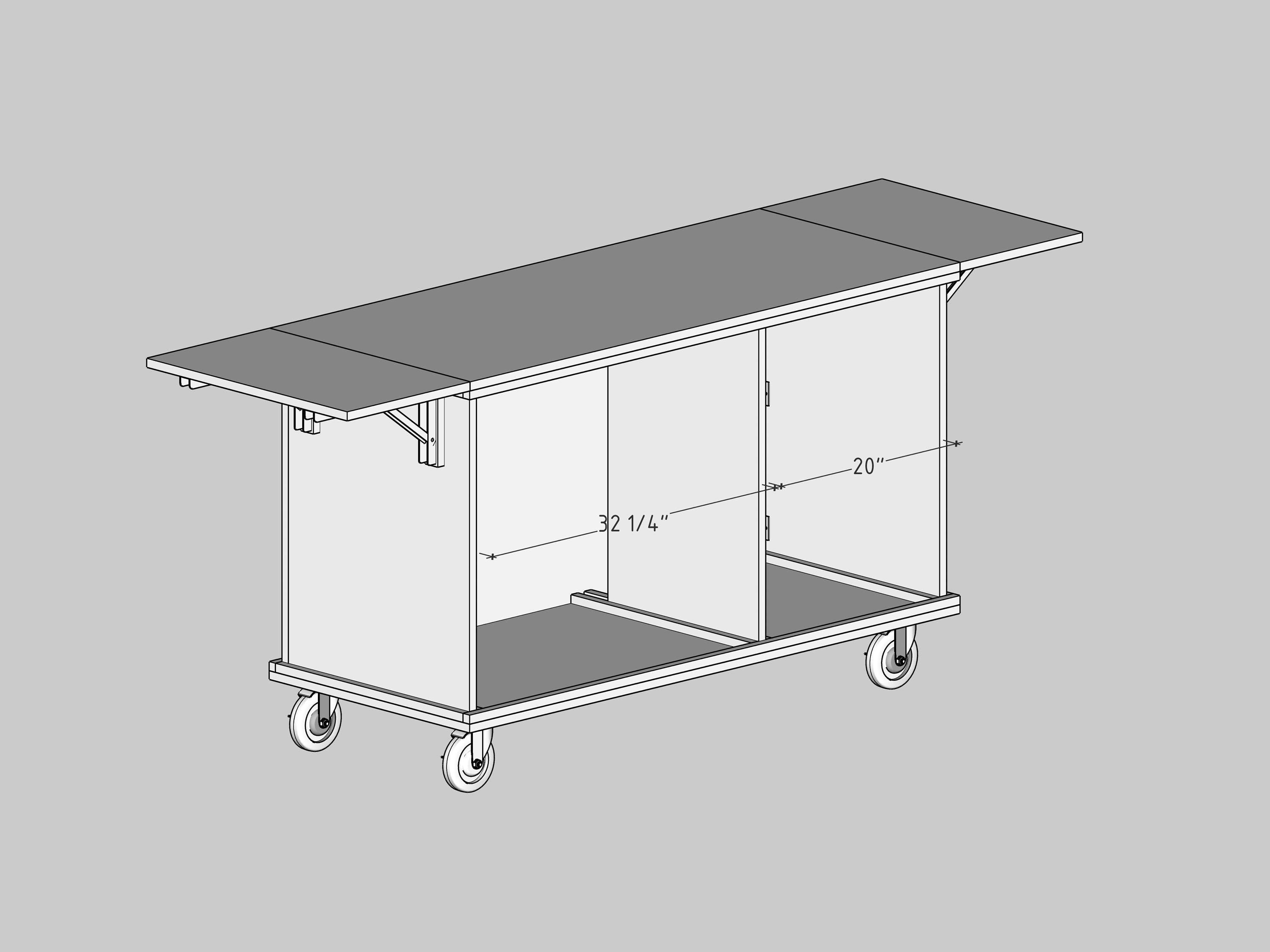 DIY PDF Collapsible Coffee Cart Plans – Imperial(in) & Metric(mm ...