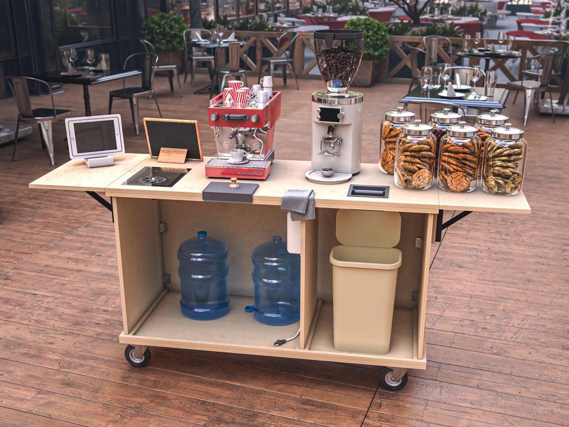 DIY PDF Collapsible Coffee Cart Plans – Imperial(in) & Metric(mm ...