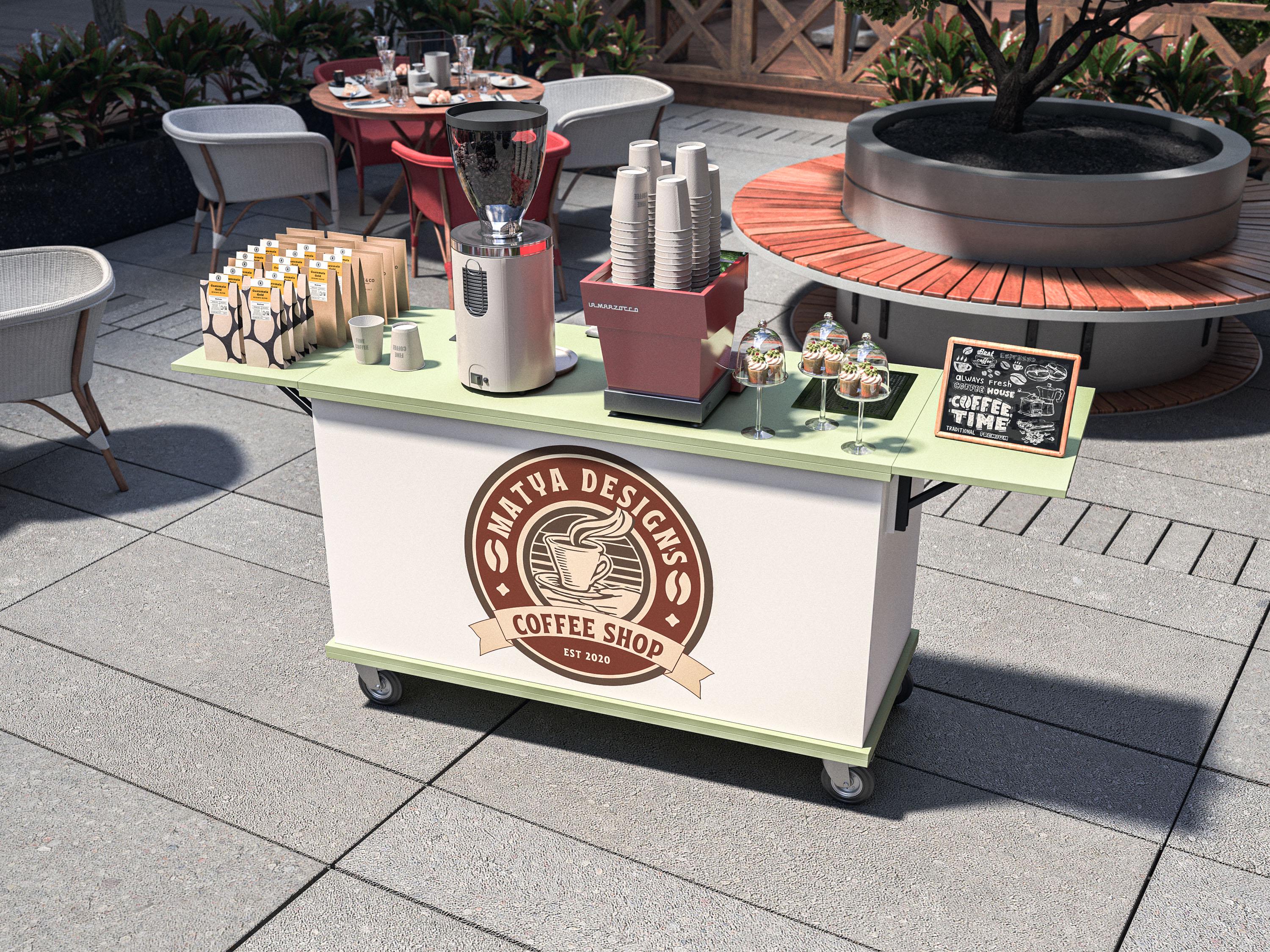 DIY PDF Folding Coffee Cart Plans — Imperial (in) & Metric (mm ...