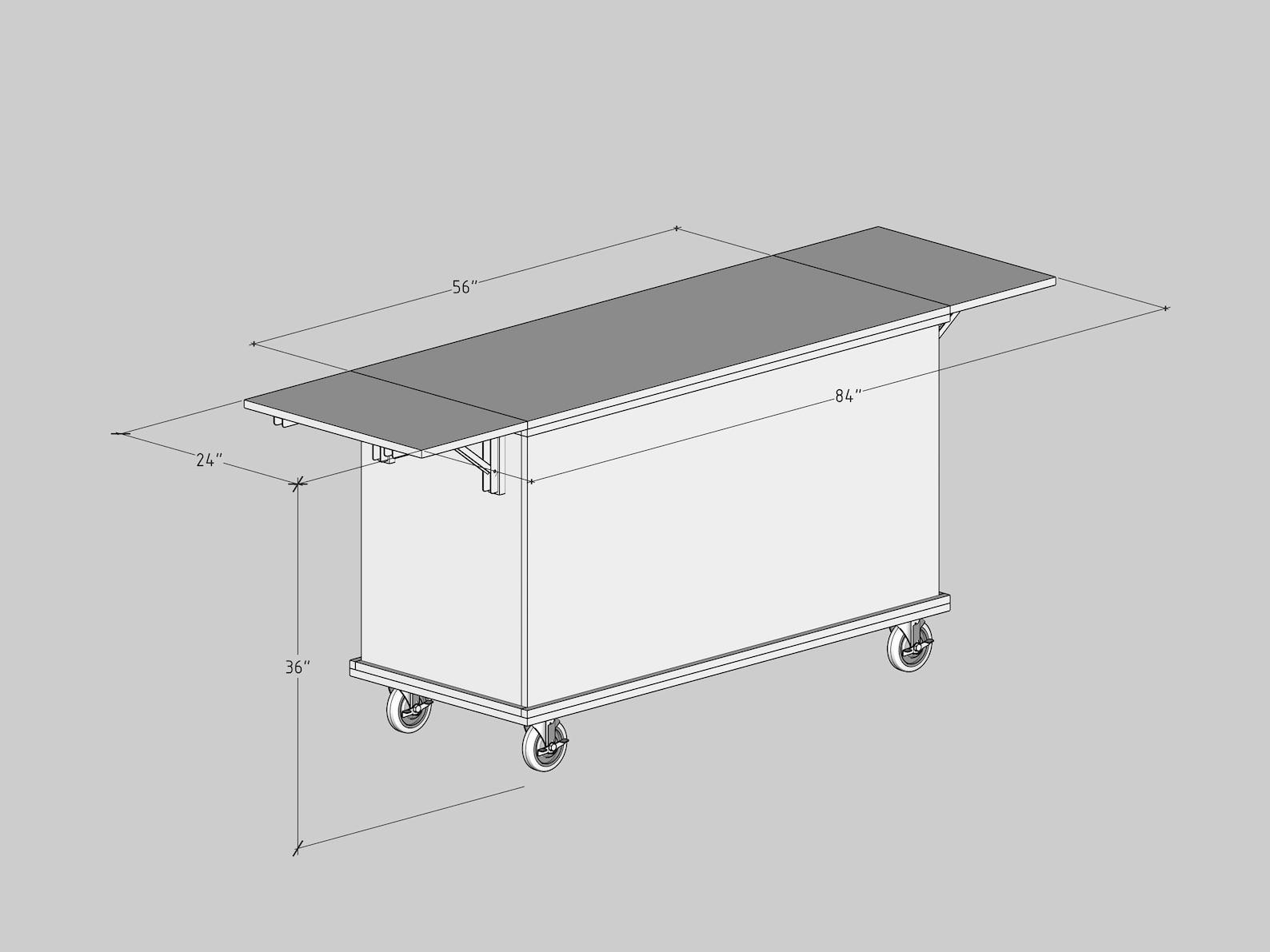 DIY PDF Collapsible Coffee Cart Plans – Imperial(in) & Metric(mm ...