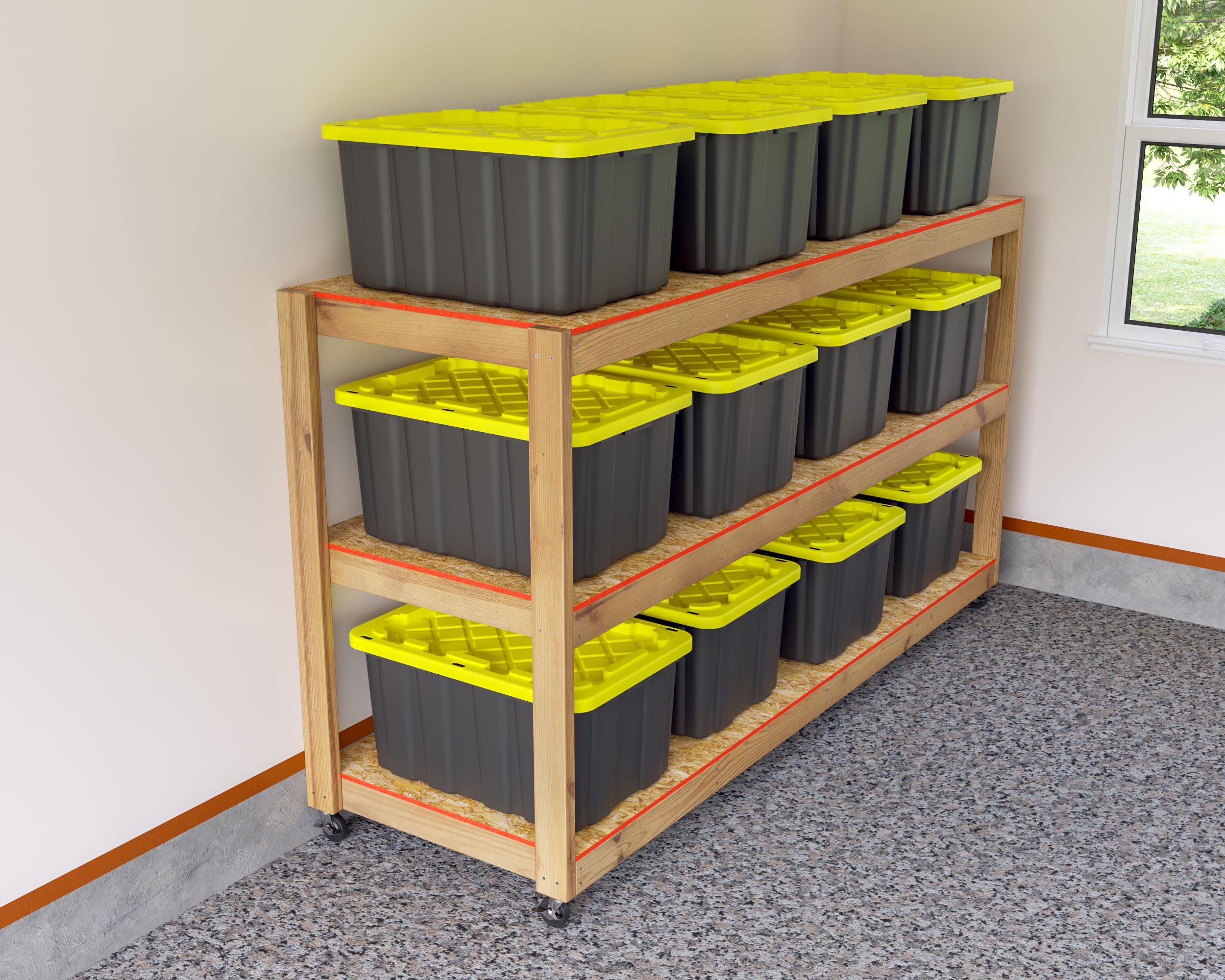 DIY PDF Movable Garage Shelves Plans – 32"x96" Heavy-duty Rolling ...