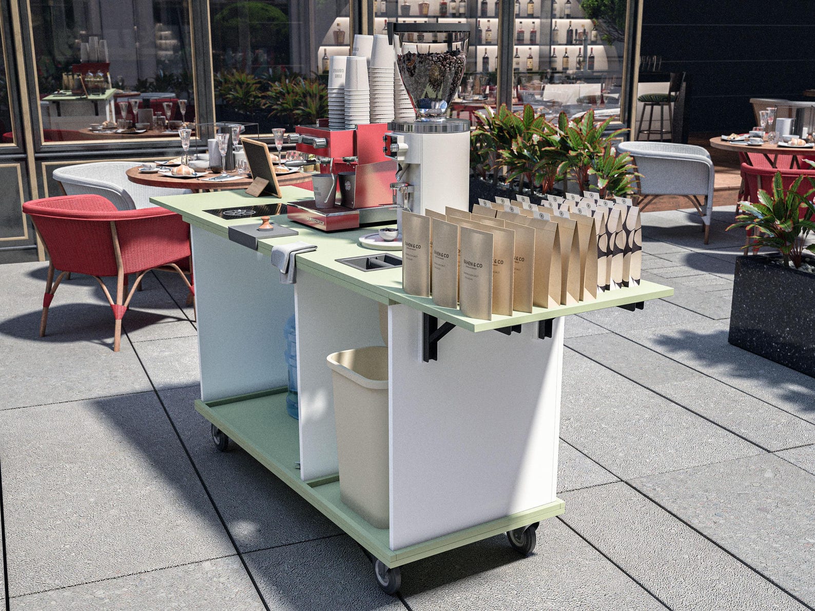 DIY PDF Folding Coffee Cart Plans — Imperial (in) & Metric (mm ...