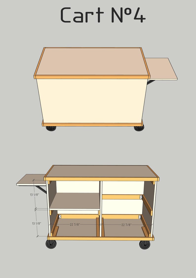 DIY PDF 4-in-1 Collapsible Service Cart Plans Bundle – Portable Cart ...