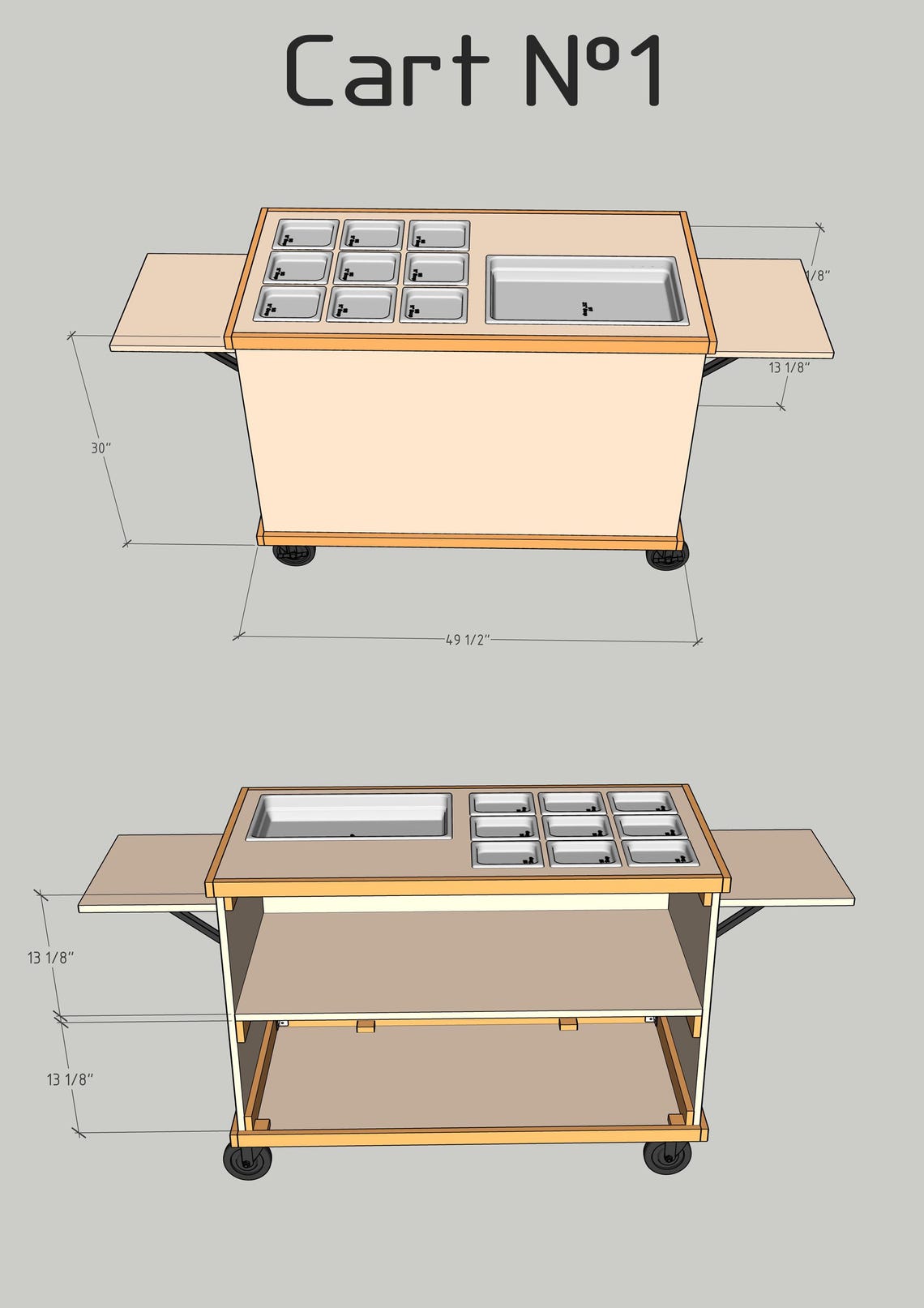 DIY PDF 4-in-1 Collapsible Service Cart Plans Bundle – Portable Cart ...