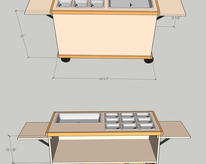 DIY PDF Collapsible Coffee Cart Plans – Imperial(in) & Metric(mm ...