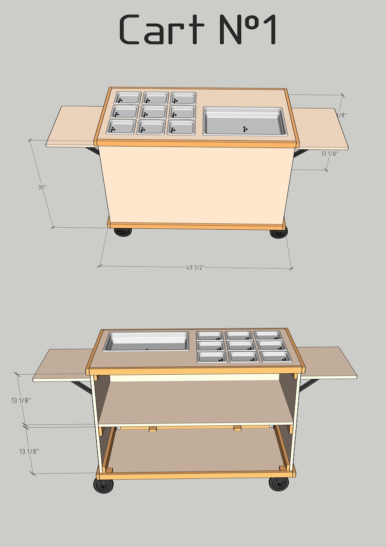 DIY PDF 4-in-1 Collapsible Service Cart Plans Bundle – Portable Cart ...