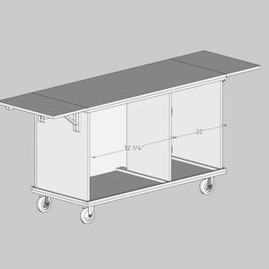 DIY PDF Folding Coffee Cart Plans — Imperial (in) & Metric (mm ...