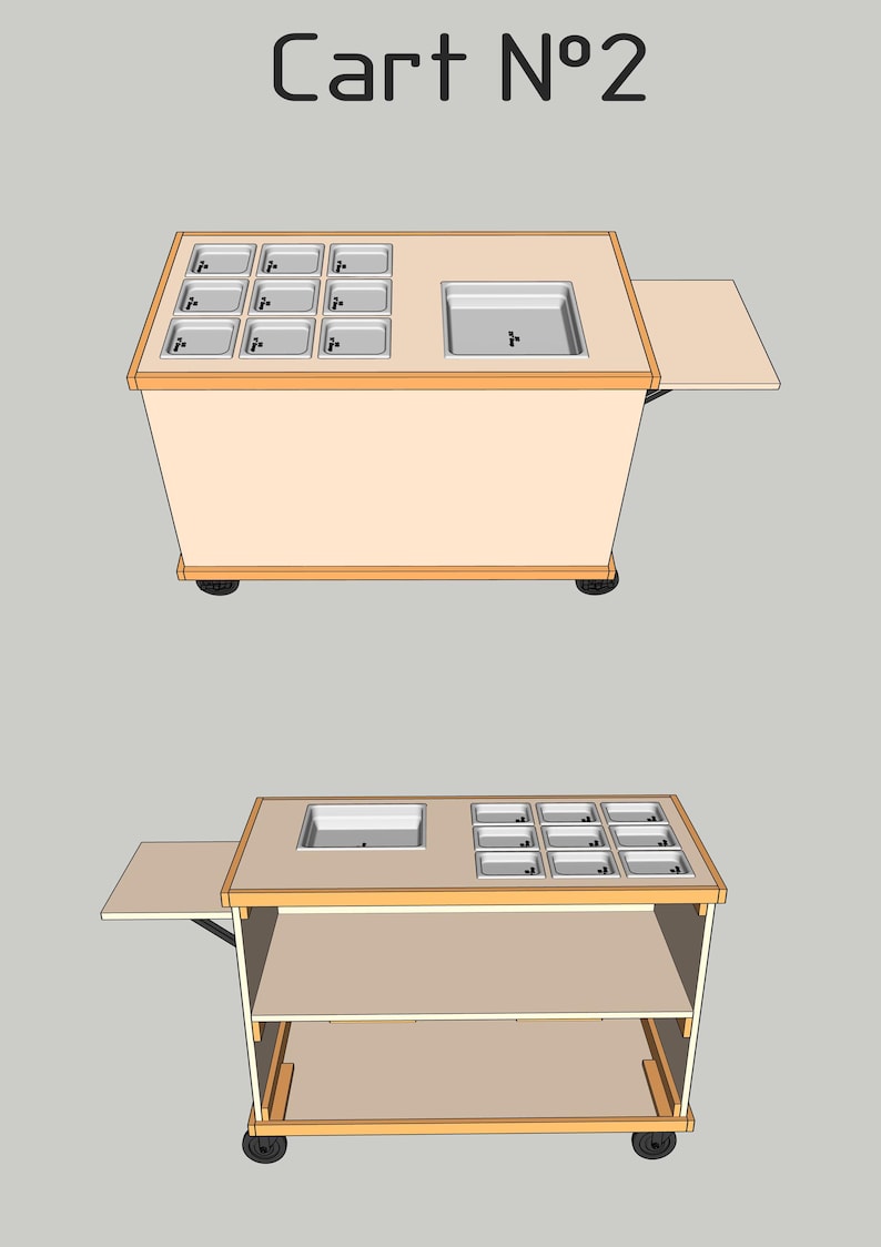 DIY PDF 4-in-1 Collapsible Service Cart Plans Bundle – Portable Cart ...