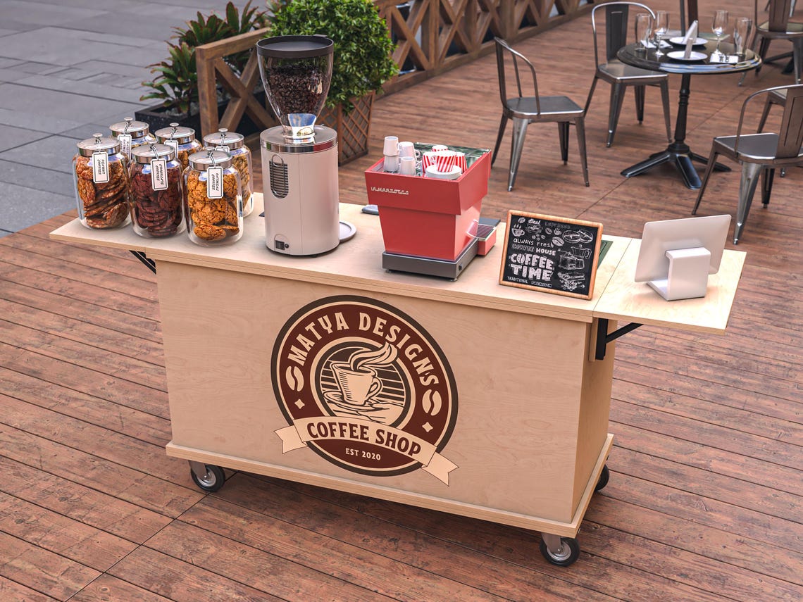 DIY PDF Collapsible Coffee Cart Plans – Imperial(in) & Metric(mm ...