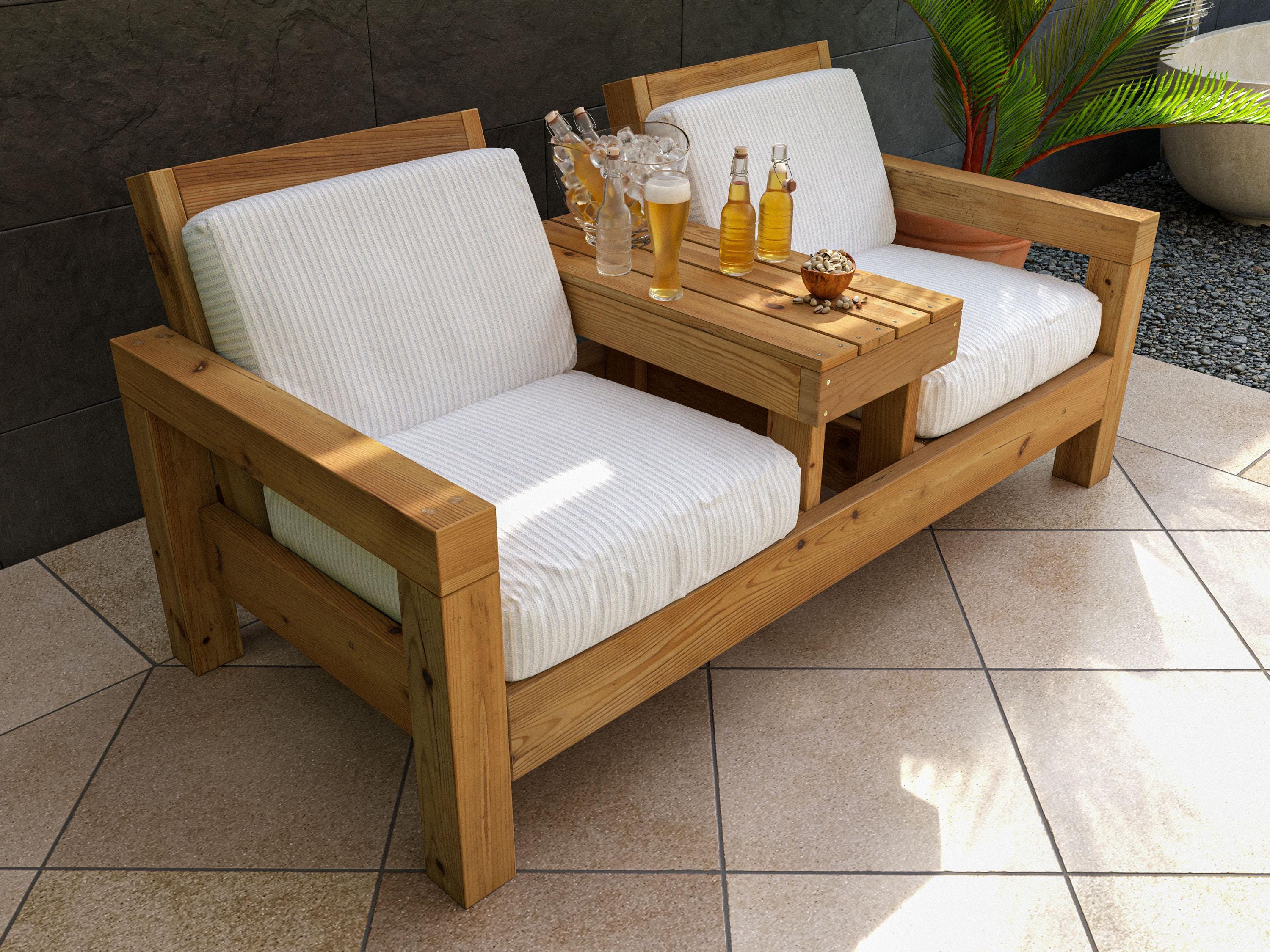 DIY PDF Outdoor Double Chair Bench Plans - Etsy