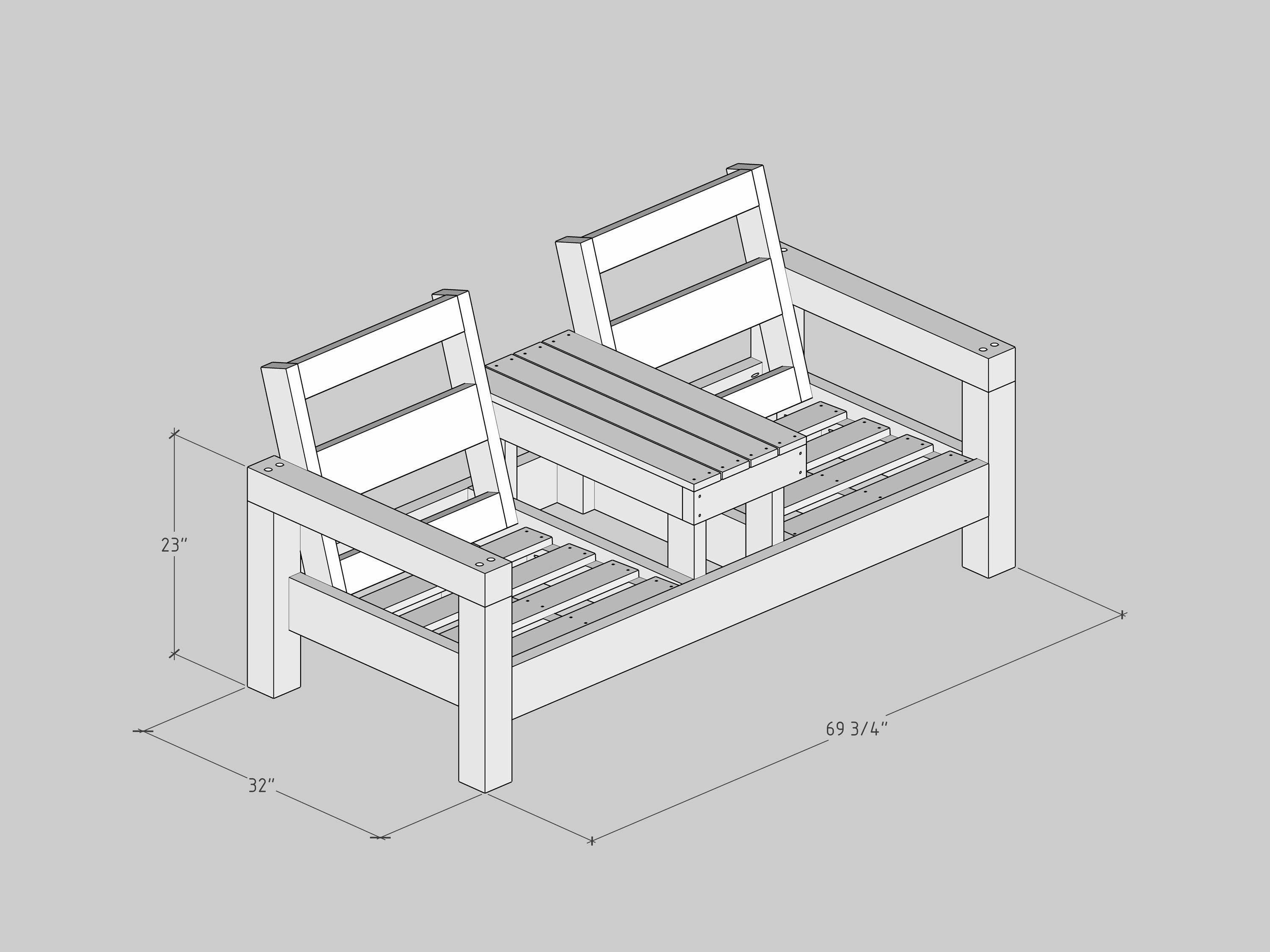 DIY PDF Outdoor Double Chair Bench Plans - Etsy
