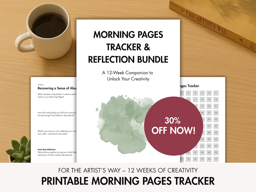 Printable Morning Pages Tracker & Reflection Journal for the Artist’s ...