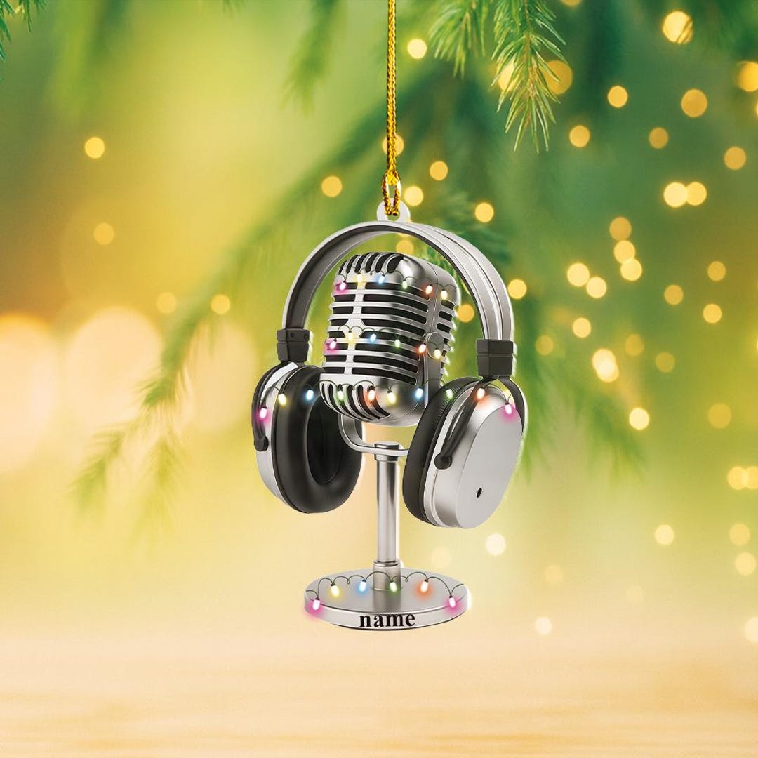 Personalized Microphone Radio Christmas Ornament, Microphone Ornament ...