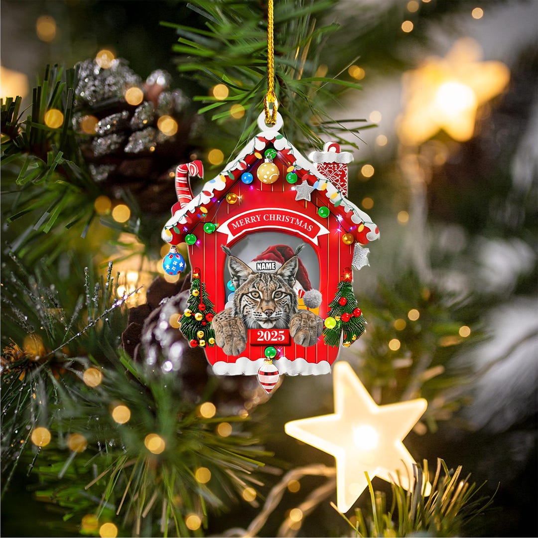 Personalized Lynx House Christmas Ornament, Love Lynx Hanging Ornament ...